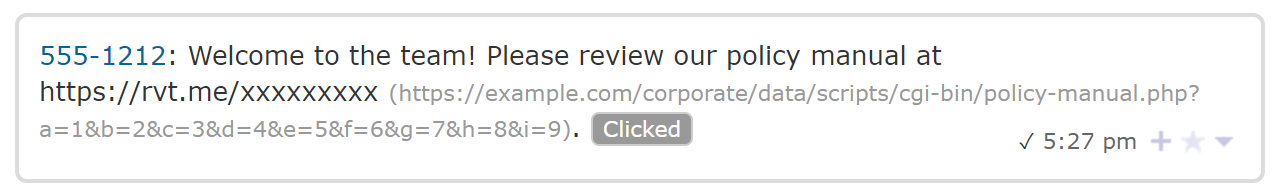 Link Shortening and Click Tracking with Telerivet