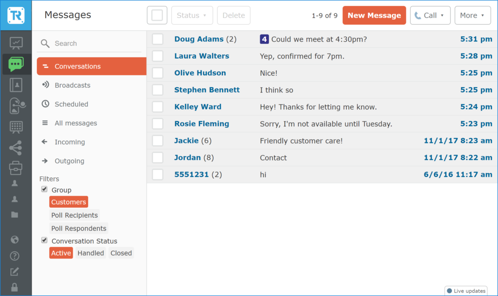 New Features for Text Conversations